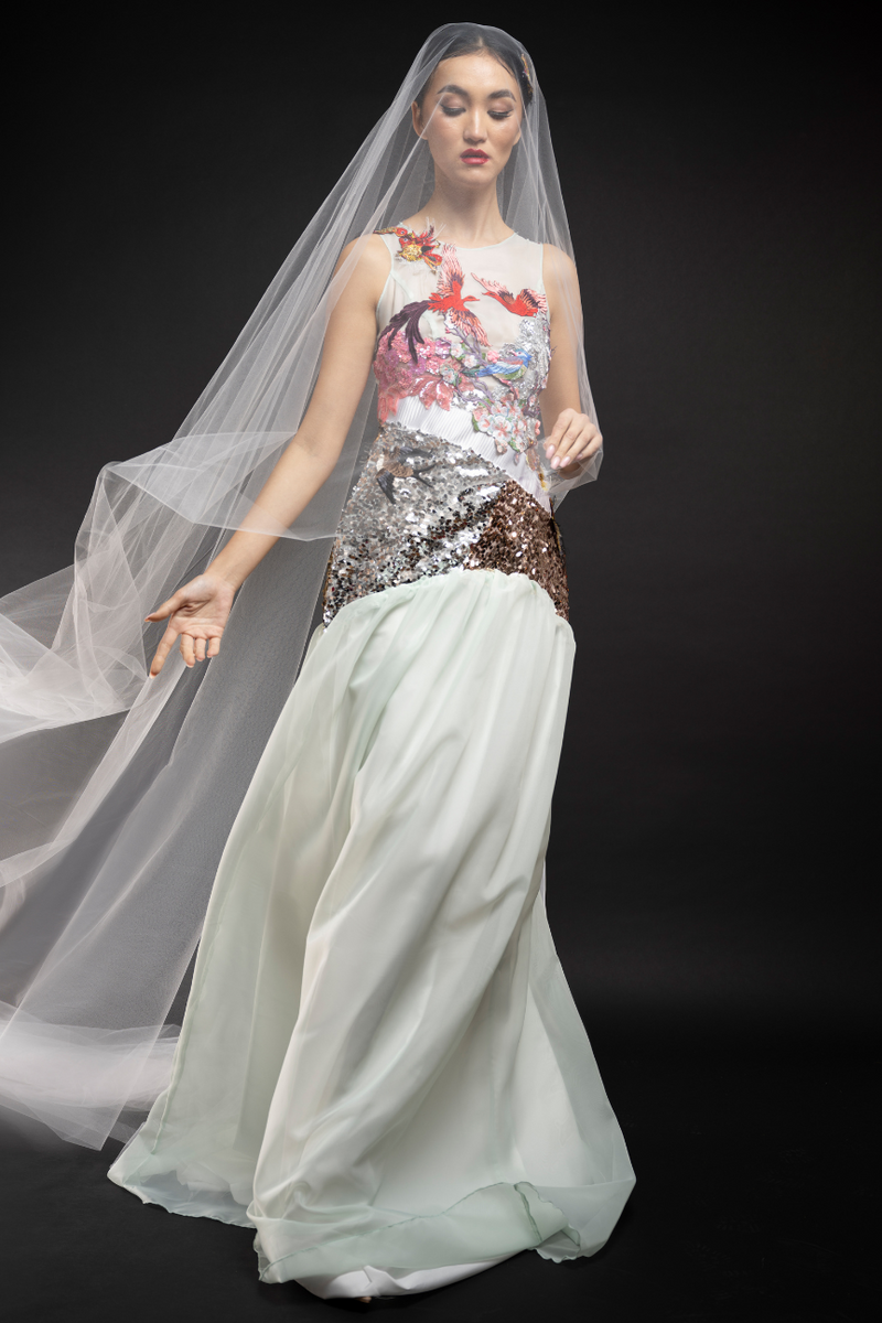 The Collage Gown: LOVEBIRDS (one of a kind) – Humans We Love